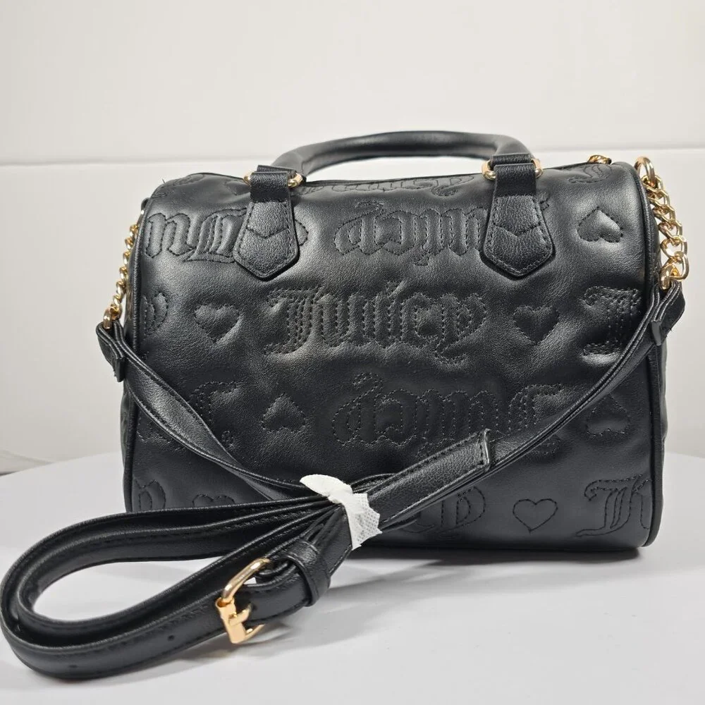 Juicy Couture | Bags | Juicy Couture Satchel Shoulder Bag Black Quilted ...